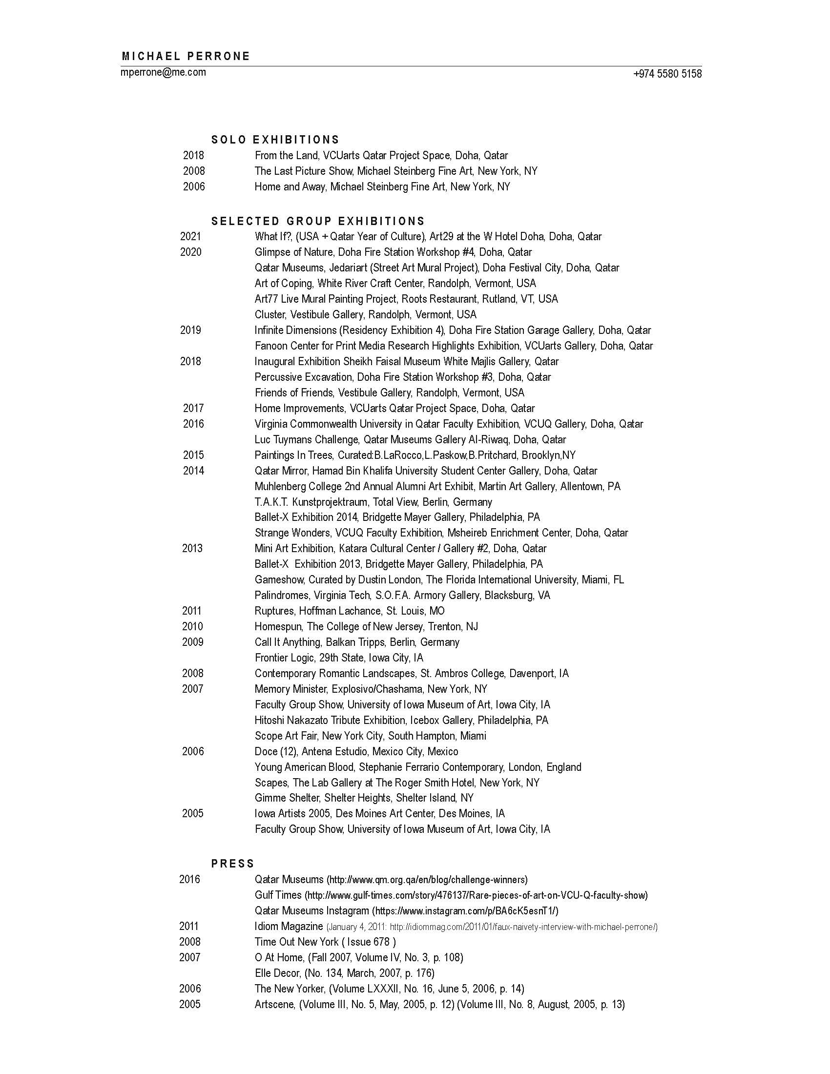 C.V. | michael perrone